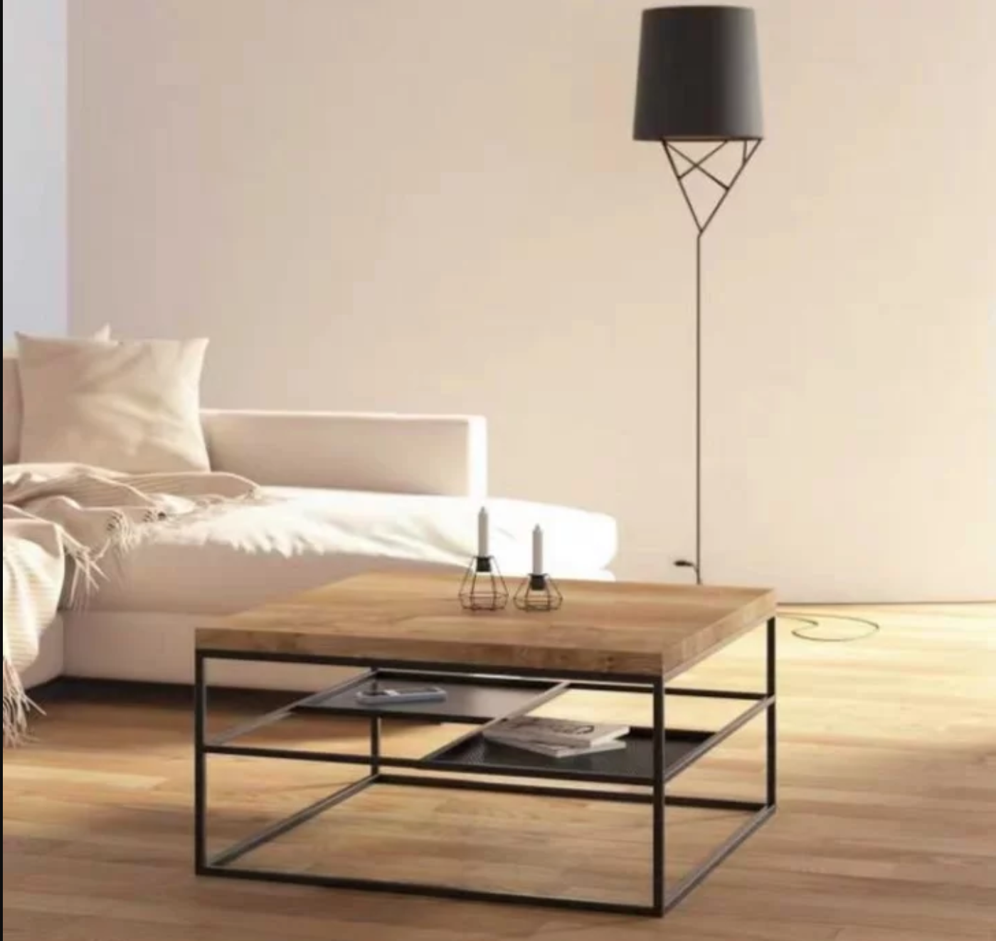 DYLAN Modern Industrial Mixed Element Coffee Table – Urban Mood