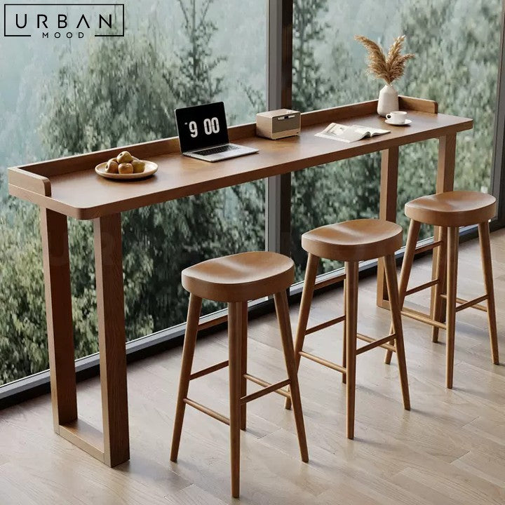 BELOUS Scandinavian Solid Wood Bar Table – Urban Mood