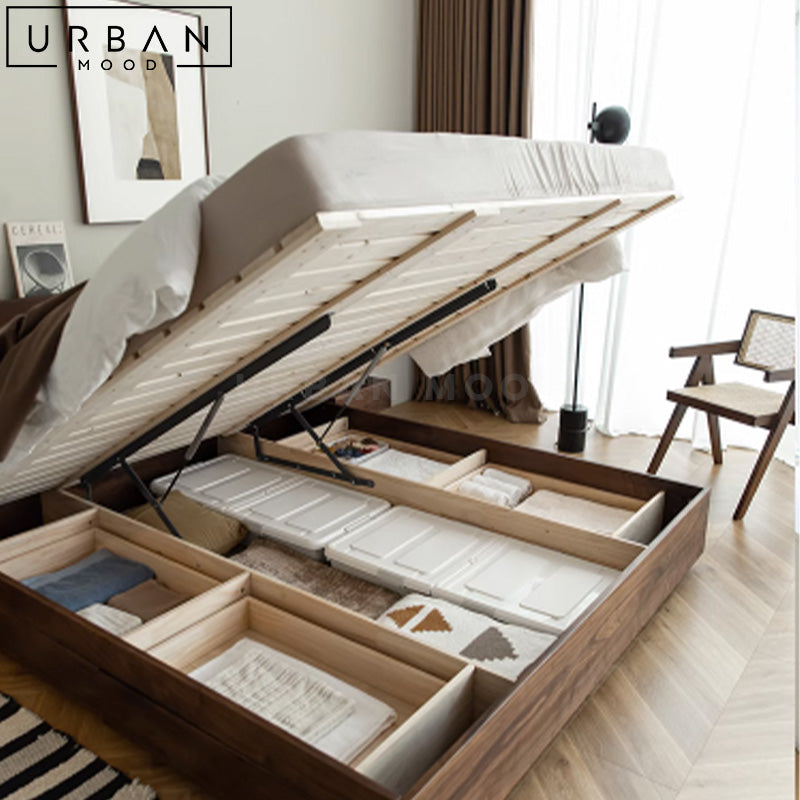BORIS Modern Solid Wood Storage Bedframe – Urban Mood