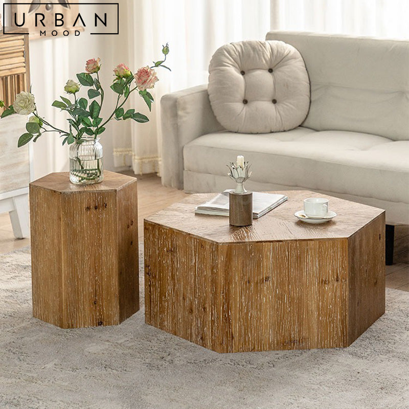 CARI Rustic Solid Wood Coffee Table – Urban Mood