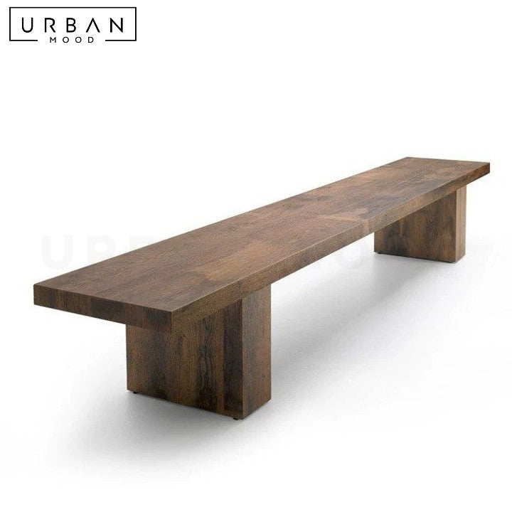 Solid Wood Bench Basque II 62" Light Brown Bench + Reviews | Crate