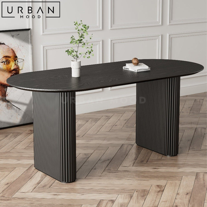 FIERO Japandi Solid Wood Dining Table – Urban Mood