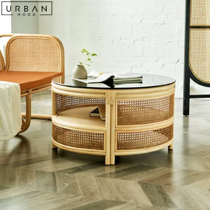 JENNI Rustic Rattan Coffee Table – Urban Mood