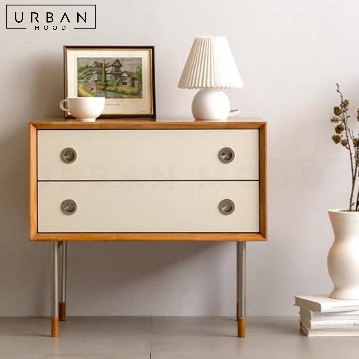 KARON Japandi Solid Wood Side Table – Urban Mood