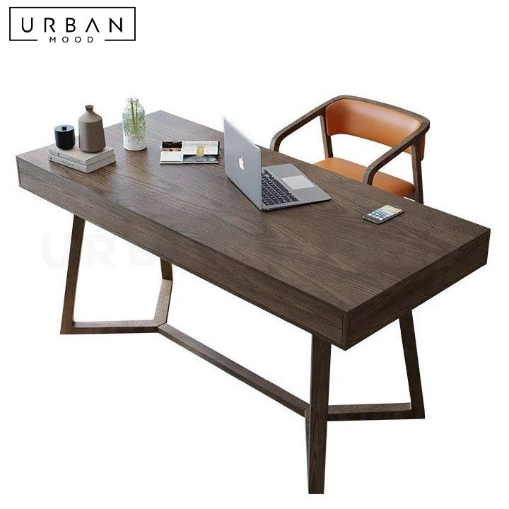 MOLIN Rustic Solid Wood Study Table – Urban Mood