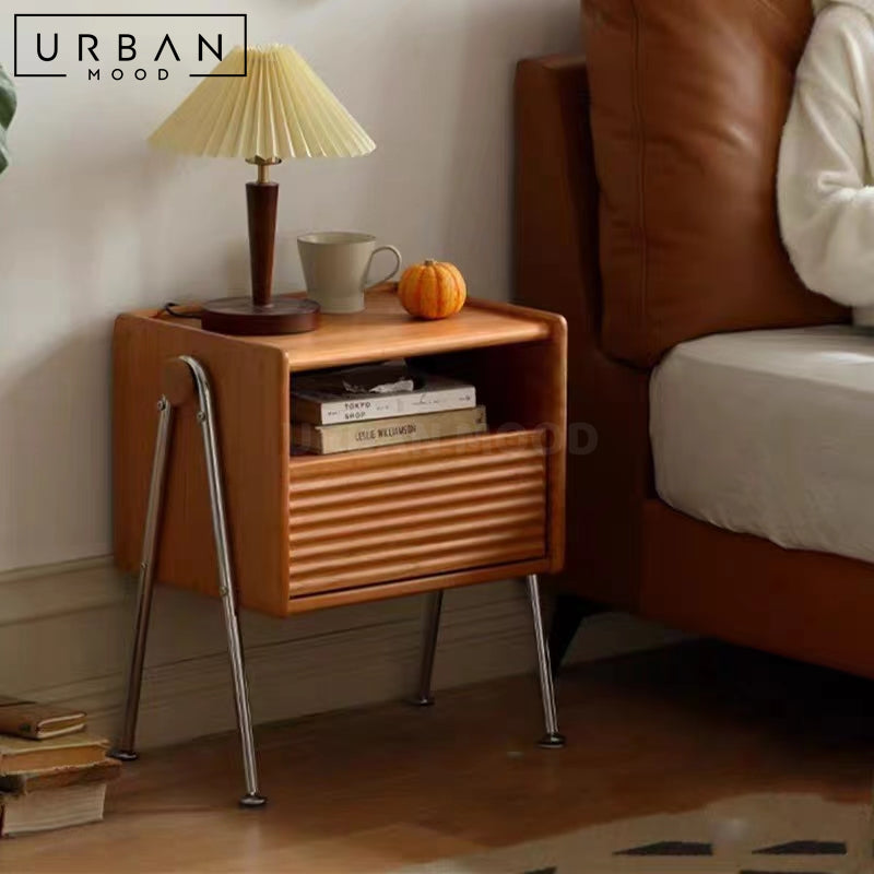 ORIONIA Japandi Solid Wood Bedside Table – Urban Mood