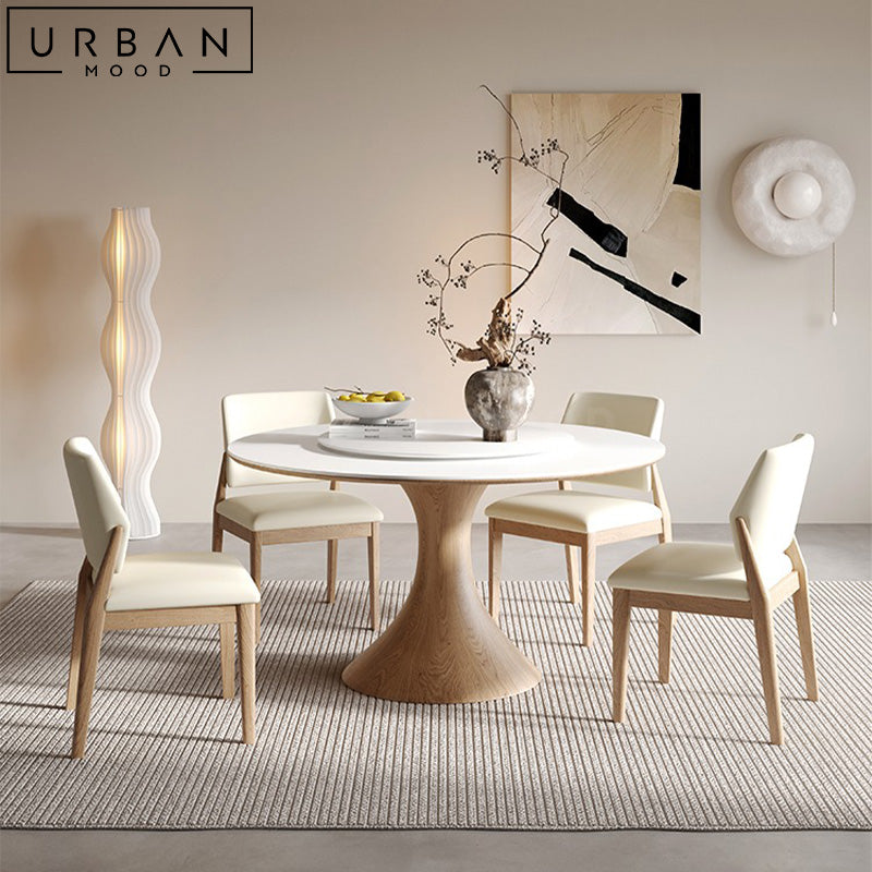 RAIDE Japandi Sintered Stone Round Dining Table – Urban Mood