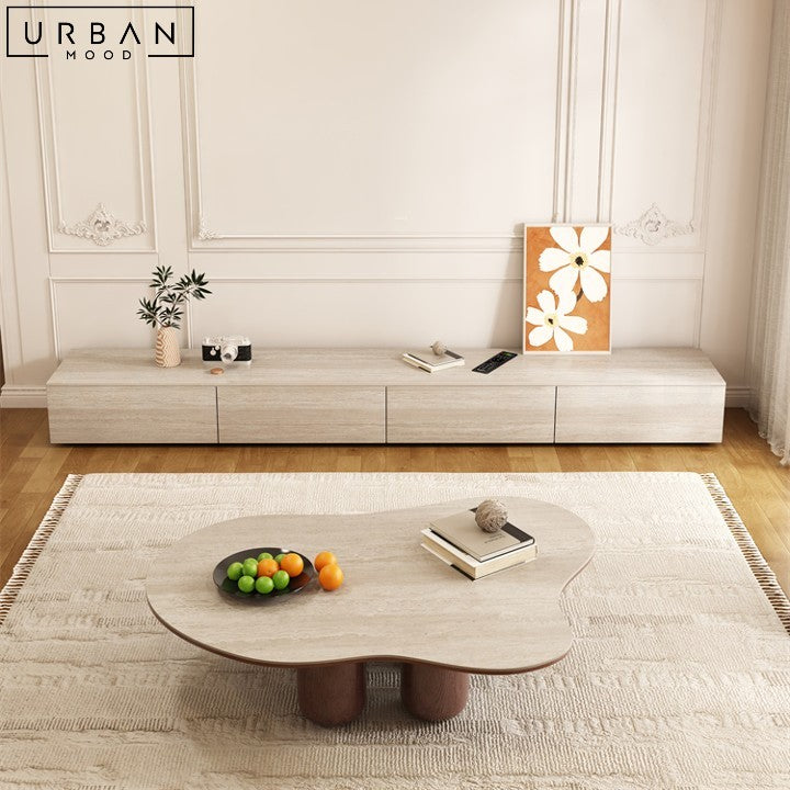 ROBB Modern Travertine TV Console – Urban Mood