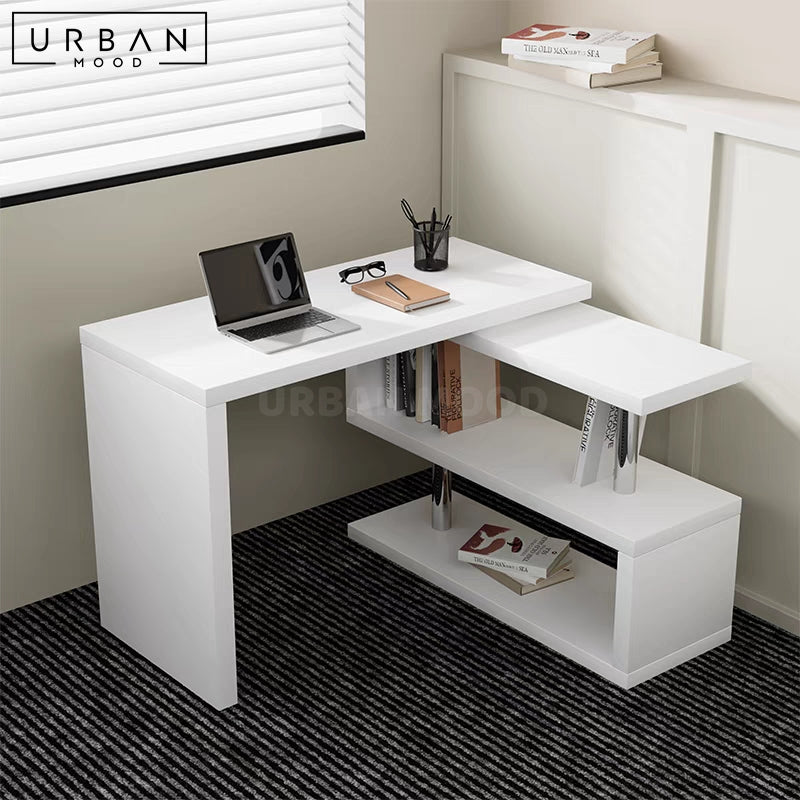 ROVEN Modern Study Table & Shelf – Urban Mood