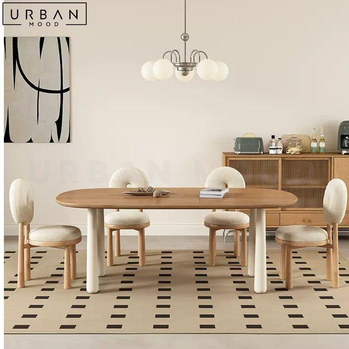 SAARY Japandi Solid Wood Dining Table – Urban Mood