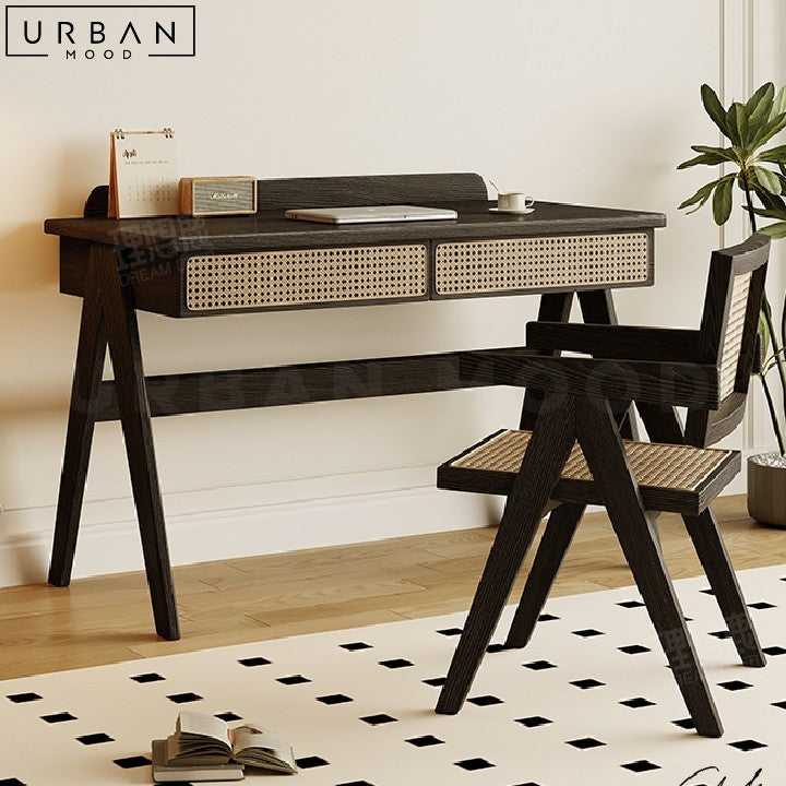 FRIYA Vintage Rattan Vanity Table – Urban Mood