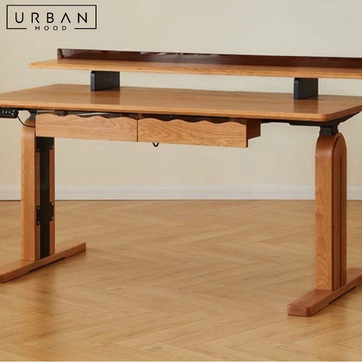 SAO Japandi Adjustable Solid Wood Study Table – Urban Mood