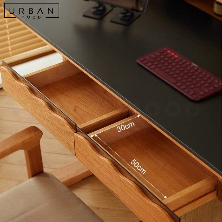 SAO Japandi Adjustable Solid Wood Study Table – Urban Mood