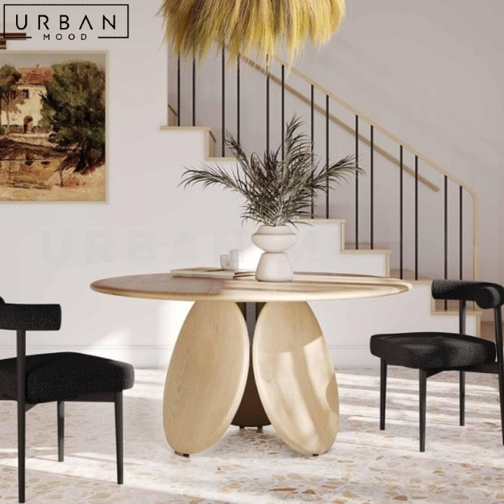 CHARMA Japandi Solid Wood Round Dining Table – Urban Mood