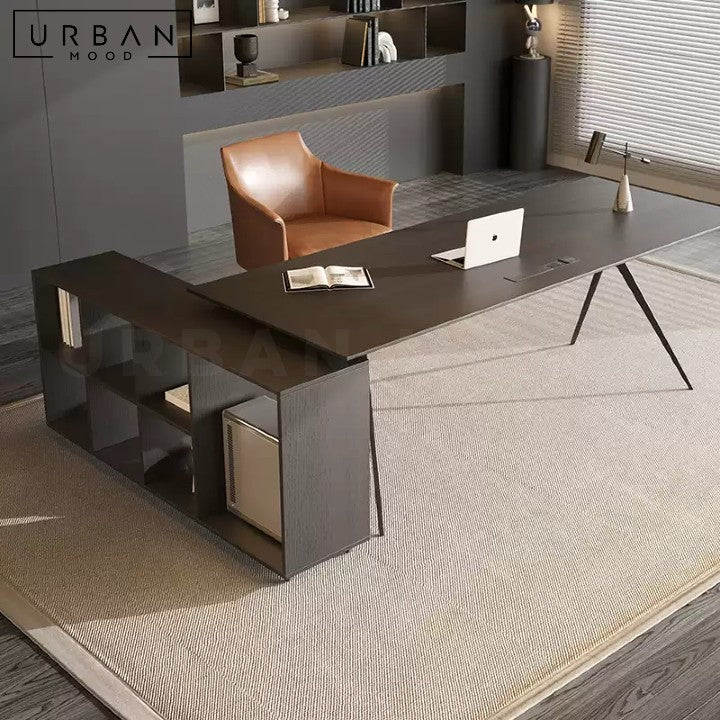 SHOGHER Modern Office Table & Shelf – Urban Mood