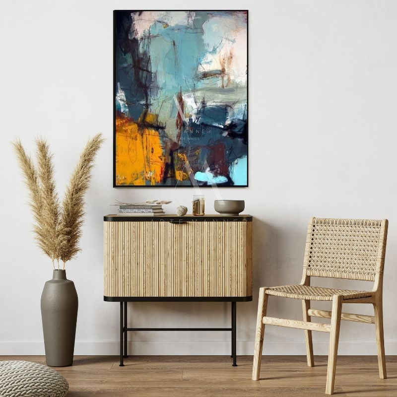 Mayhem Modern Abstract Oil Painting – Urban Mood