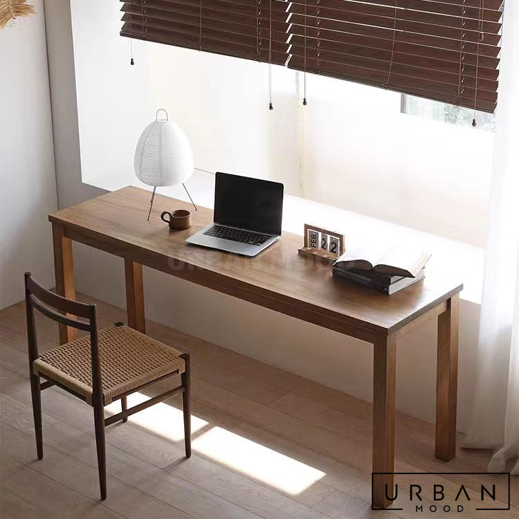 ZONAL Japandi Solid Wood Study Table – Urban Mood