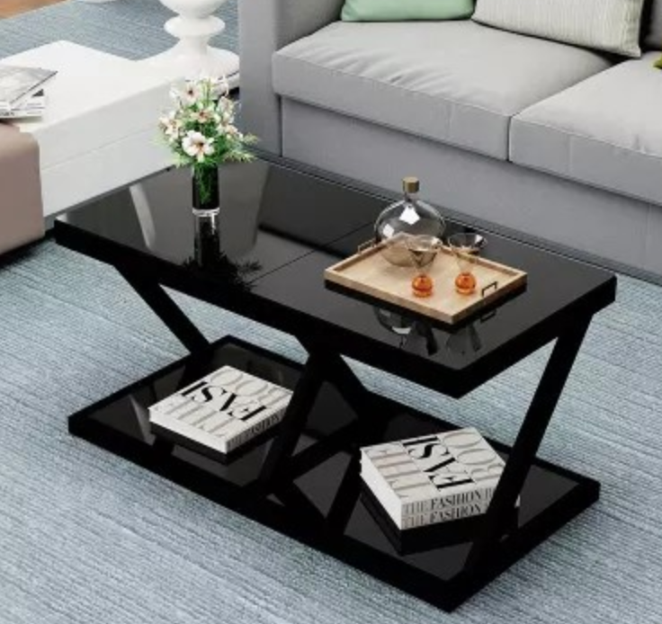 LORENZO Contemporary Z Tempered Glass Top Side Table – Urban Mood