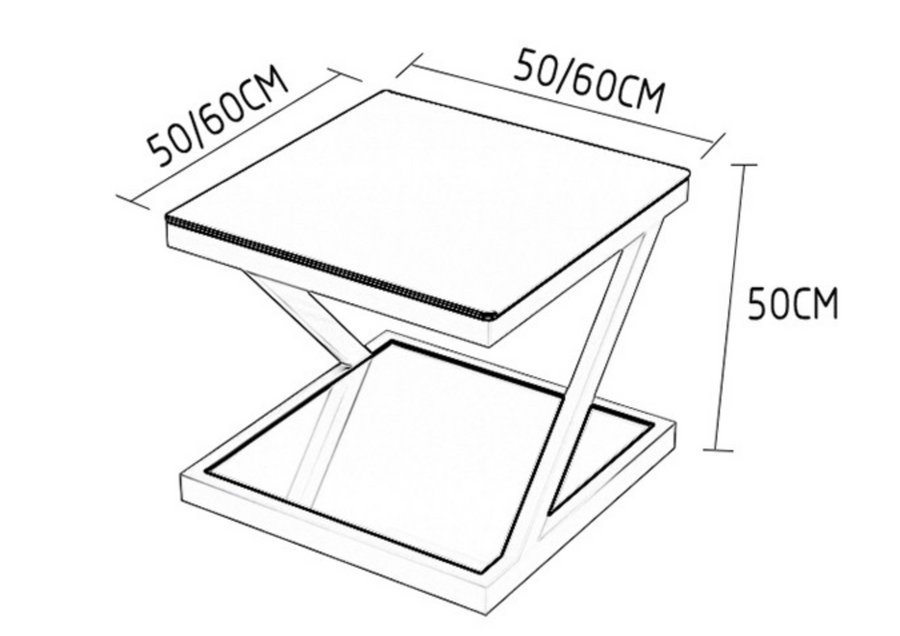 LORENZO Contemporary Z Tempered Glass Top Side Table – Urban Mood
