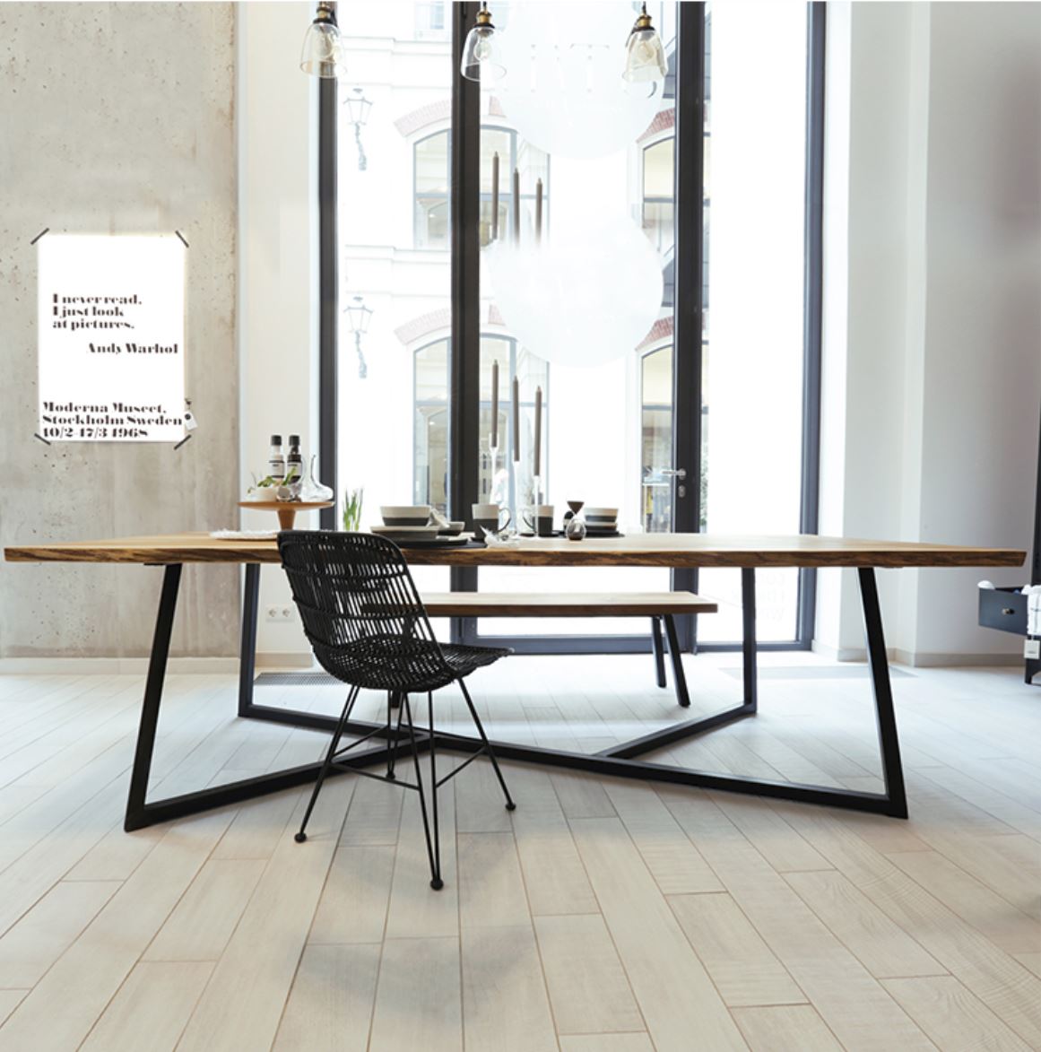 DEWOOD Modern Solid Wood Dining Office Table – Urban Mood
