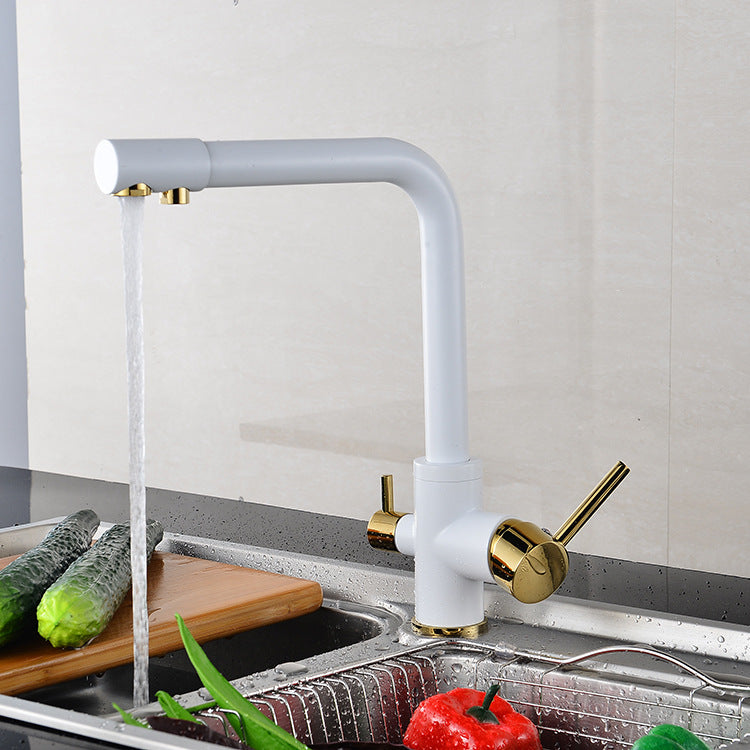 Modern Matte White Double Faucet Tap – Urban Mood