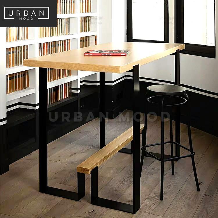 BRETHREN Industrial Solid Wood Bar Dining Table – Urban Mood