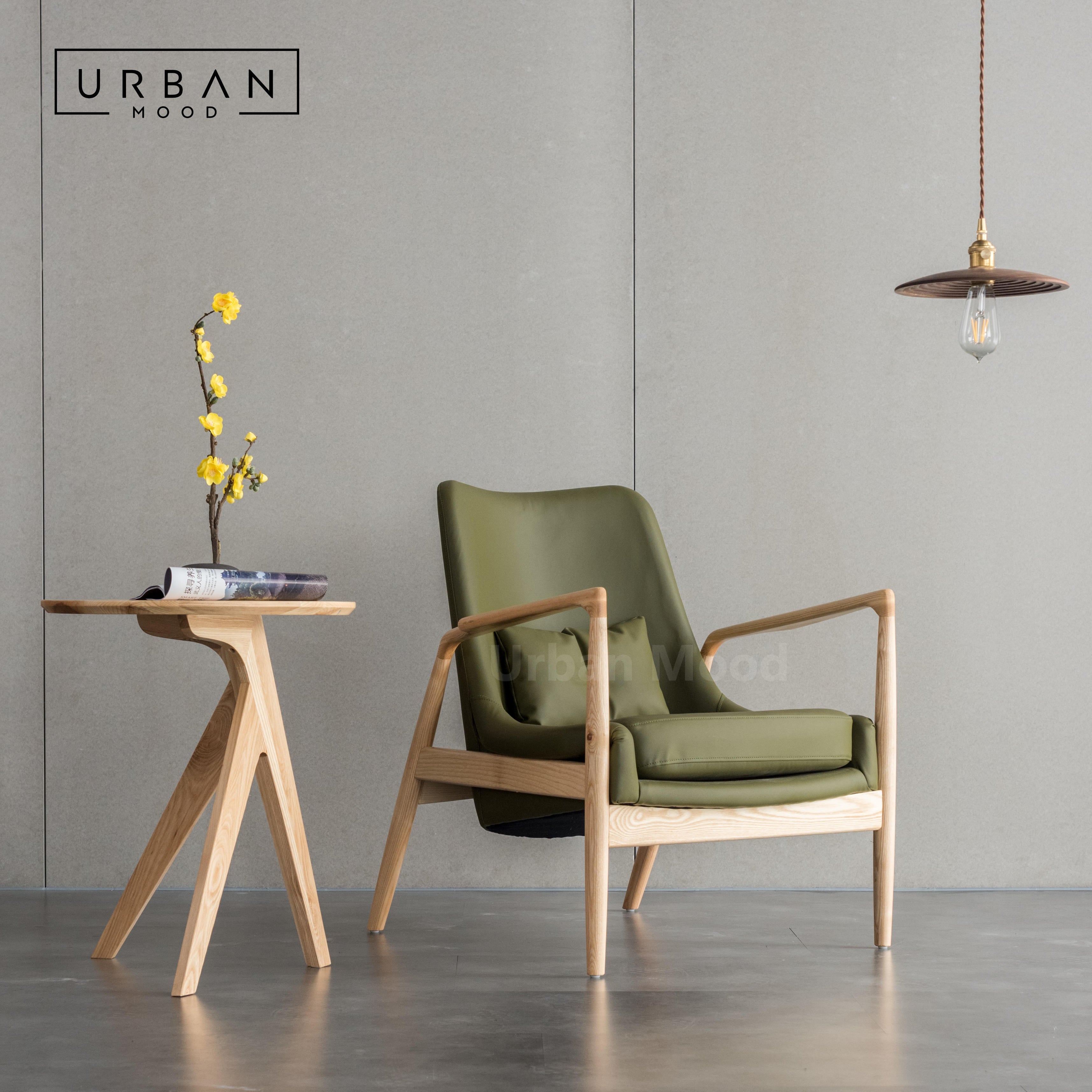 Premium | YARD Solid Wood Leather Lounge Chair – Urban Mood