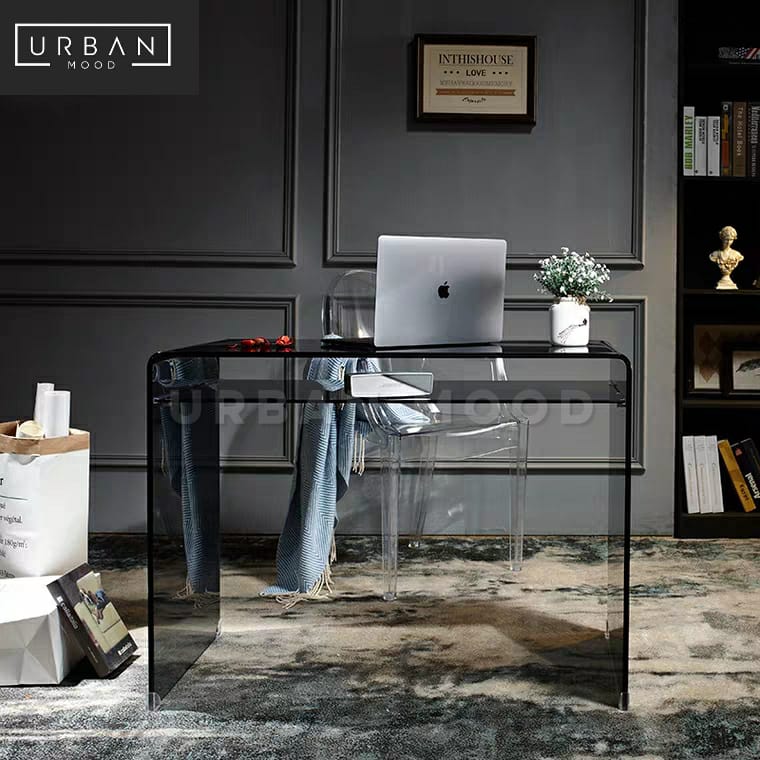 LUCENT Minimalist Glass Work Table – Urban Mood