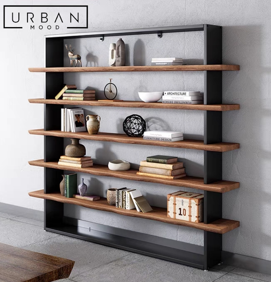 LANDON Industrial Solid Wood Shelf – Urban Mood