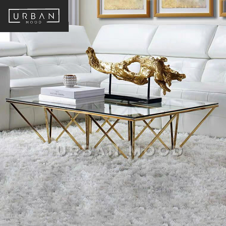 CLEOPATRA Minimalist Glass Coffee Table – Urban Mood