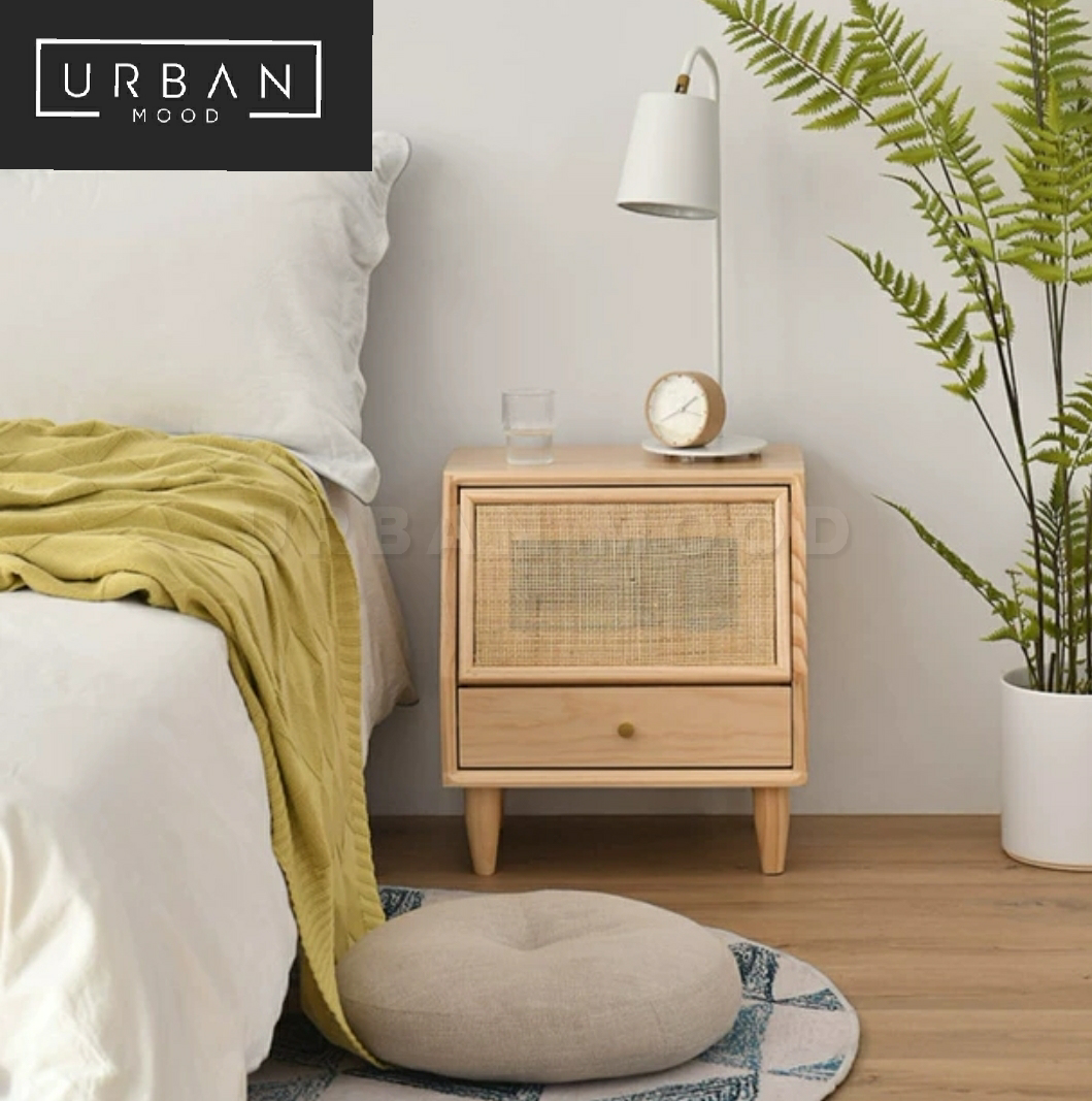 SPICE Rustic Solid Wood Bedside Table – Urban Mood