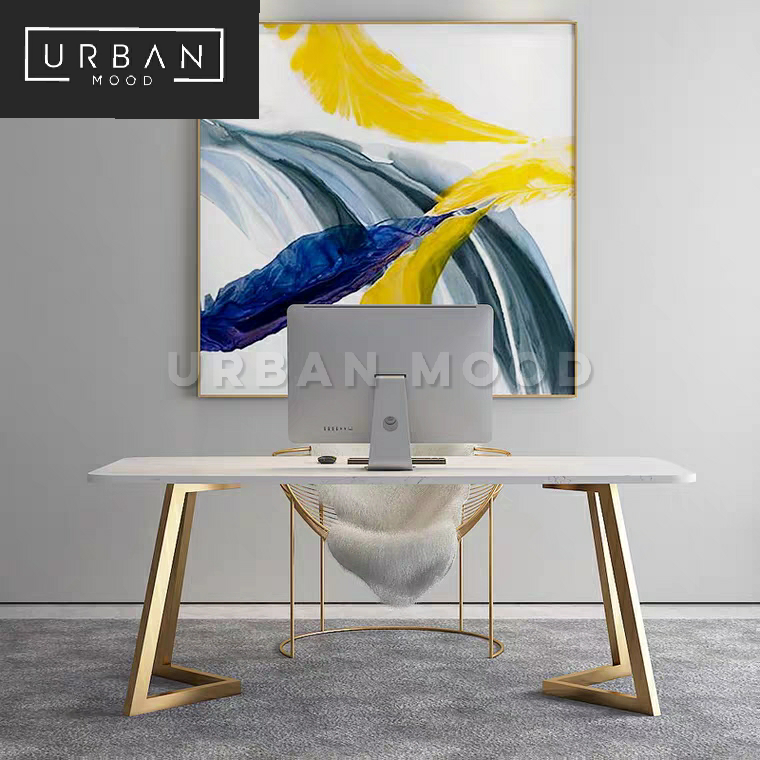 TEMPEST Contemporary Marble Study Table – Urban Mood