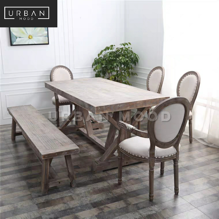Distressed Kitchen Tables And Chairs Rosetta 4' Dining Set | Brown