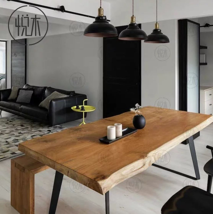 LUKE Solid Pine Wood Dining Table – Urban Mood