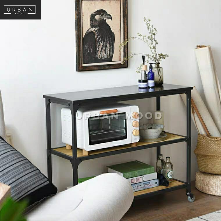 MODEN Modern Industrial Solid Wood Bar Cart – Urban Mood