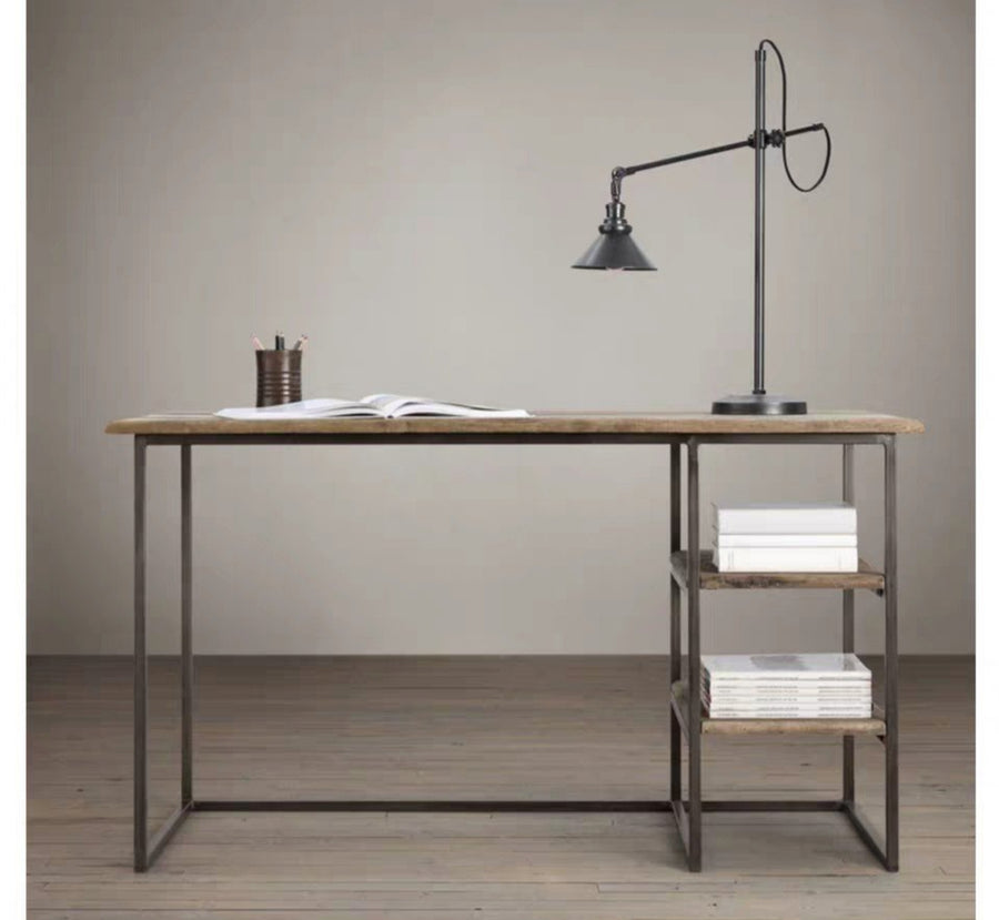 DUSK Industrial Solid Wood Study Table – Urban Mood