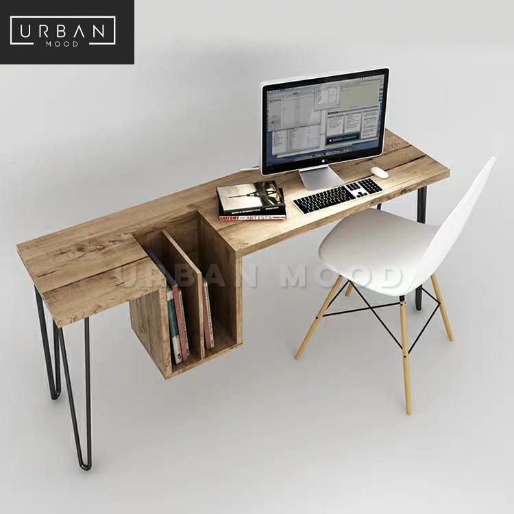 WELBECK Rustic Solid Wood Study Table – Urban Mood