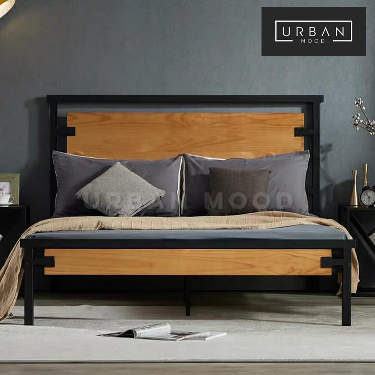 ZENITH Industrial Solid Wood Bedframe – Urban Mood