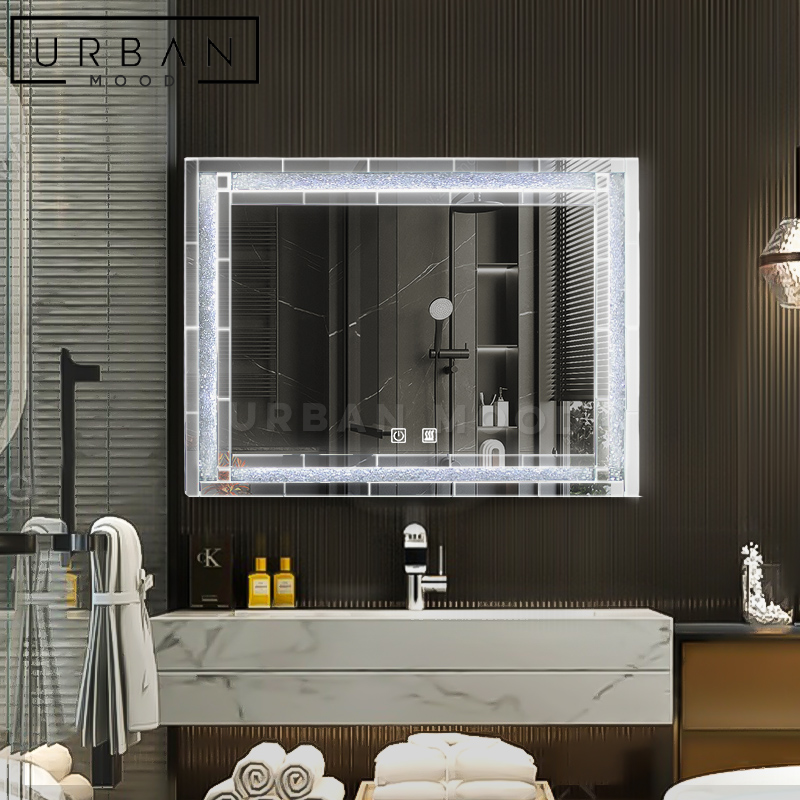 AZURE Modern Crystal LED Mirror – Urban Mood